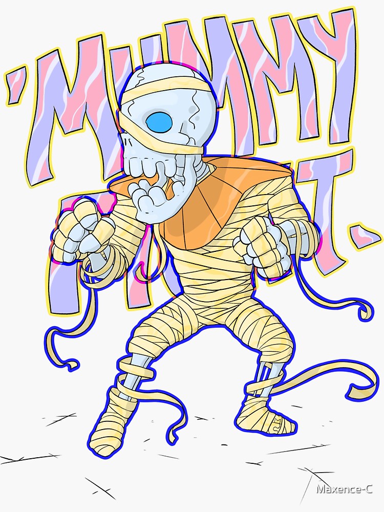"Mummy Fight!" Sticker for Sale by Maxence-C | Redbubble