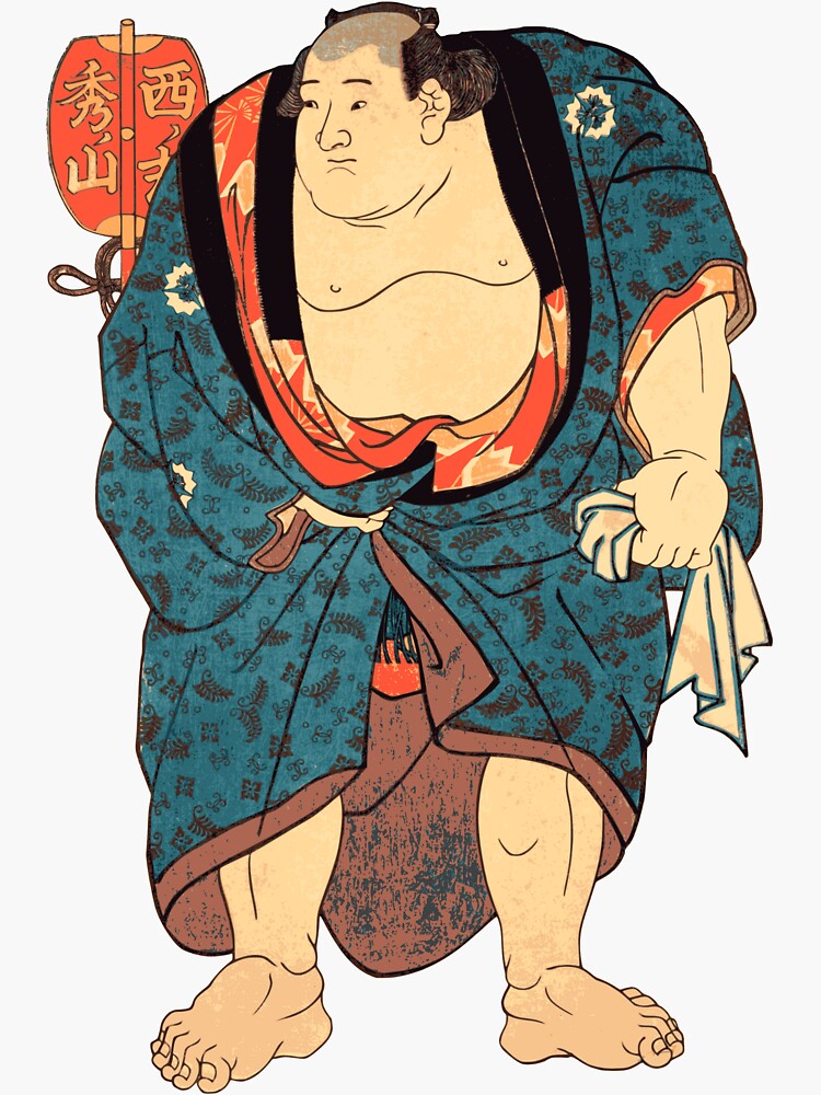 "Sumo Wrestler " Sticker for Sale by Snapdragonlady | Redbubble