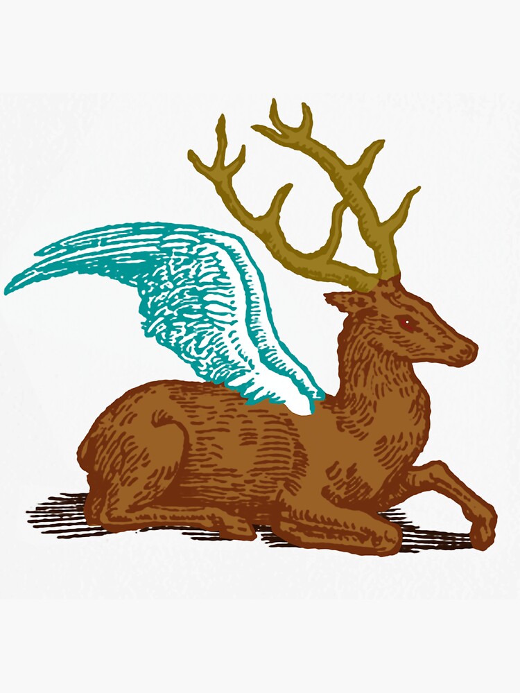 "The mythical winged deer" Sticker for Sale by belladonnadread | Redbubble