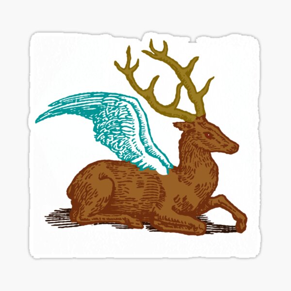 "The mythical winged deer" Sticker for Sale by belladonnadread | Redbubble