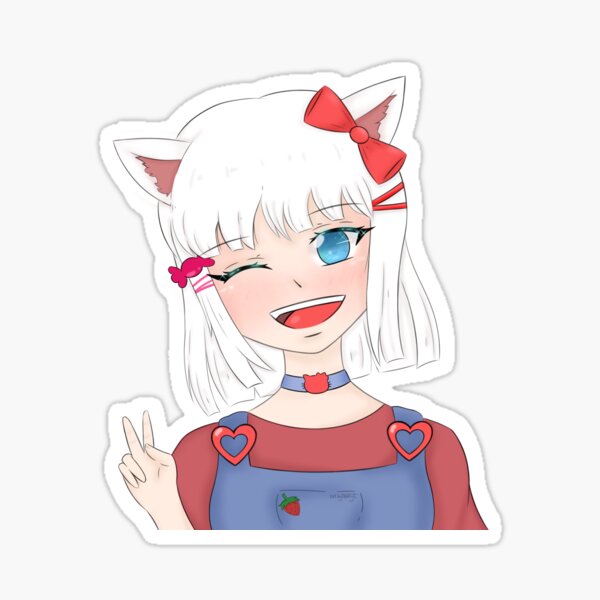 "kawaii kitty girl" Sticker for Sale by nancysartx | Redbubble