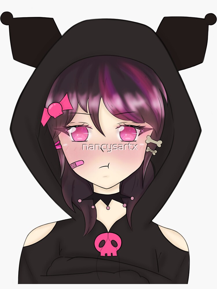 "gothic alt anime bunny girl " Sticker for Sale by nancysartx | Redbubble
