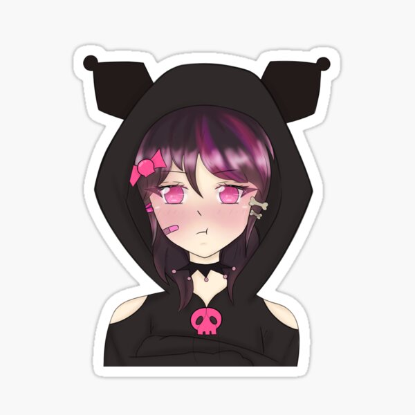 "gothic alt anime bunny girl " Sticker for Sale by nancysartx | Redbubble
