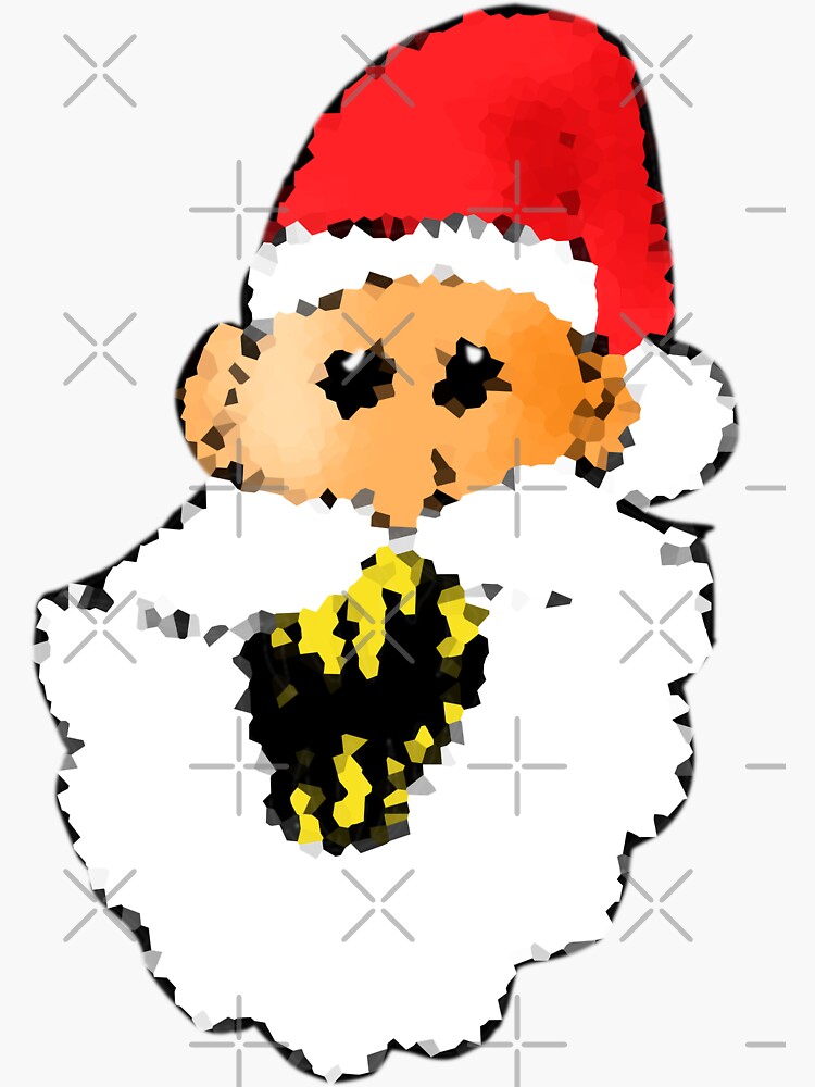 "Evil pixel Santa Claus " Sticker for Sale by Coffeemerc117 | Redbubble