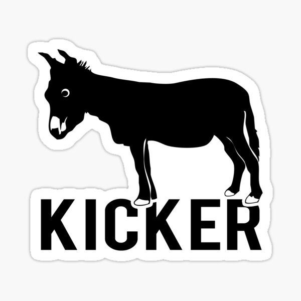"Black and White Kicker Donkey Lives Loud" Sticker for Sale by ...