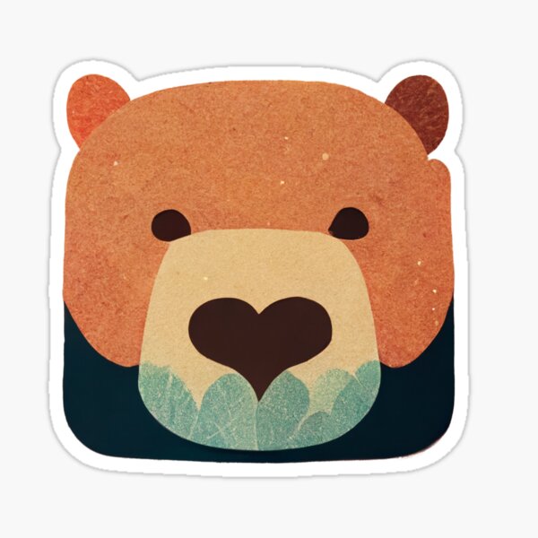 "Teddy bear with cute heart nose" Sticker for Sale by CutePlanetEarth ...