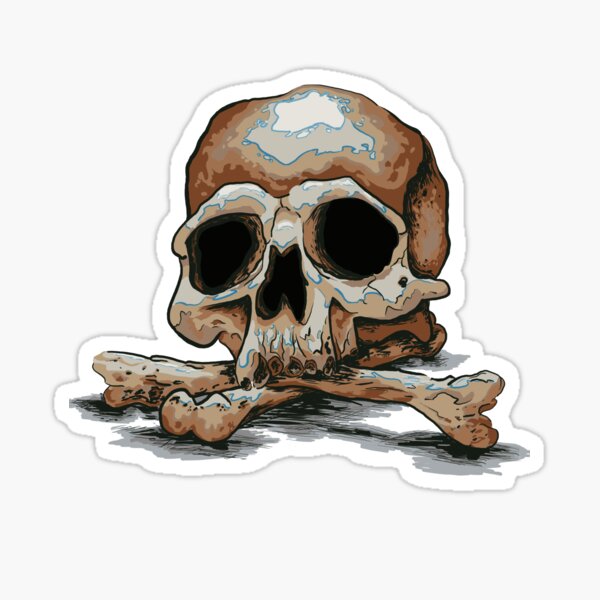 "Realistic Skull and Crossbones" Sticker for Sale by ReimaginedSkies ...