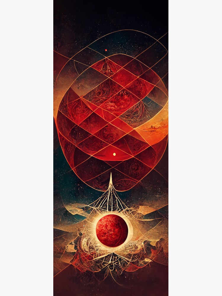 "Crimson sun infographic II" Sticker for Sale by cyberbala | Redbubble