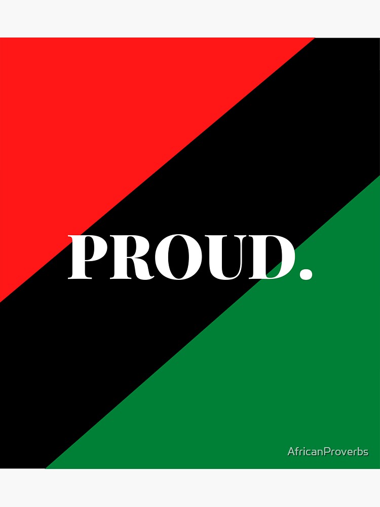 "Inspirational words: PROUD. (Pan-African flag)" Sticker for Sale by ...
