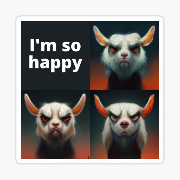 "the goat, im so happy" Sticker for Sale by Roblea | Redbubble