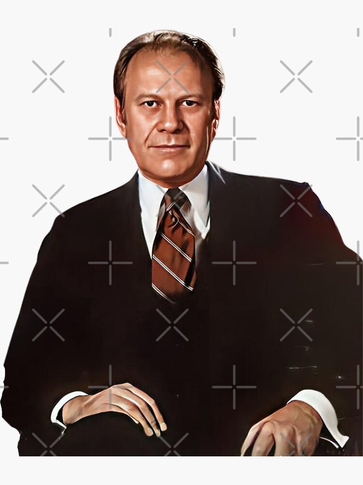 "President Gerald Ford Cartoon Illustration Portrait" Sticker for Sale ...