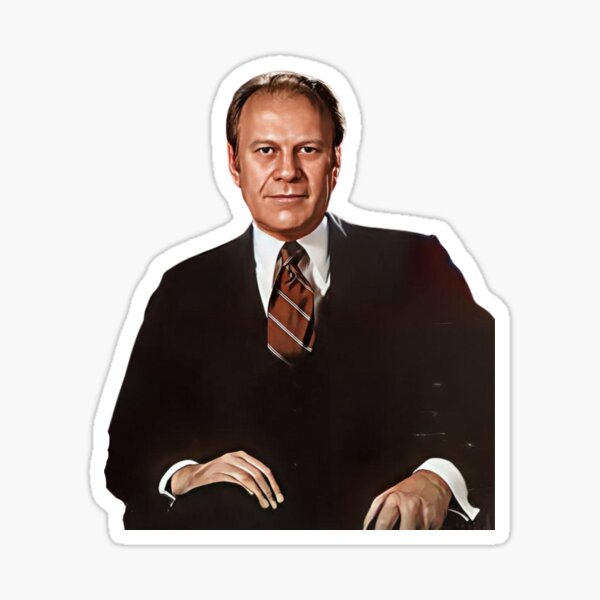"President Gerald Ford Cartoon Illustration Portrait" Sticker for Sale ...