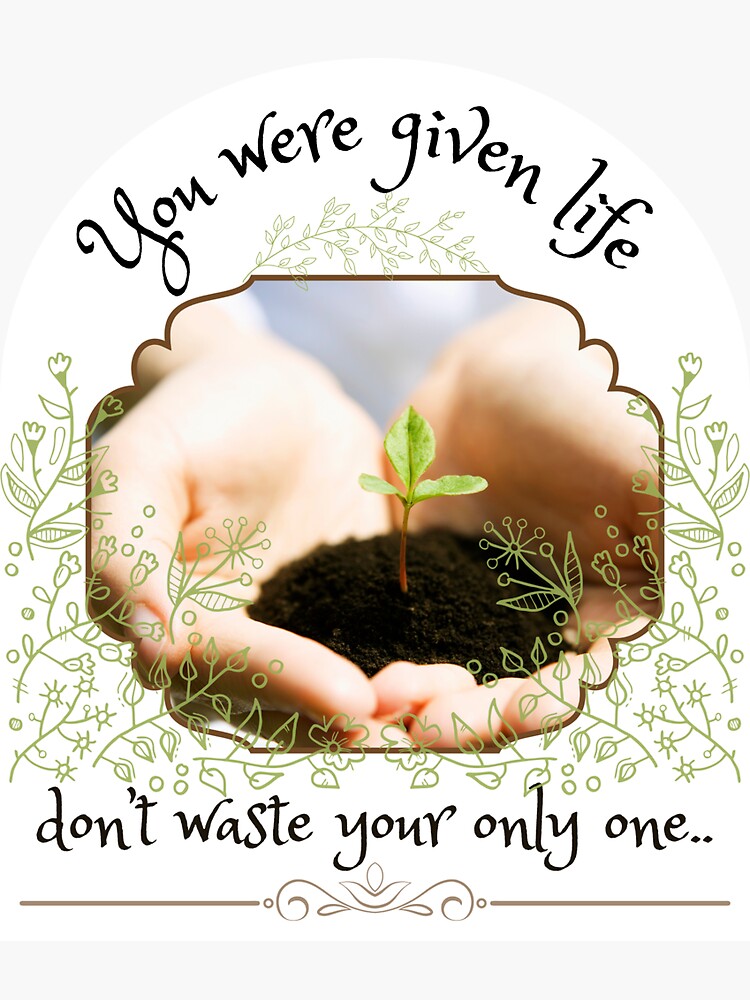 "You were given life" Sticker for Sale by EvrDayNormalGuy | Redbubble