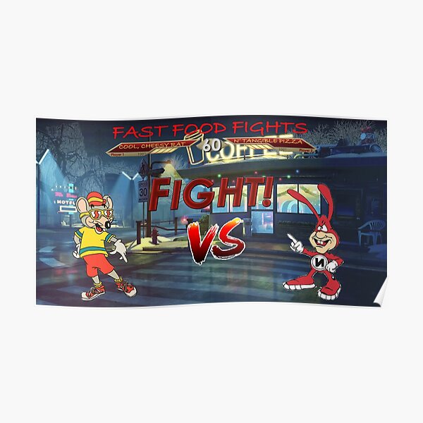 "Fast Food Fights (Coffee Shop)" Poster for Sale by OutlandishStash ...