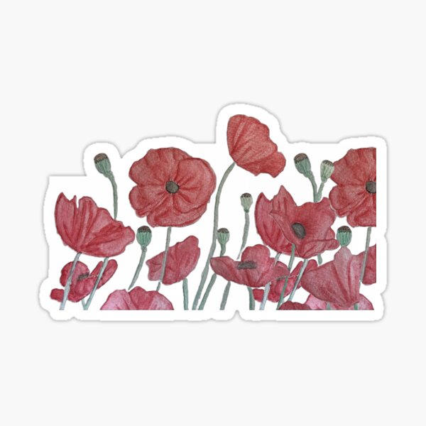 "SLB Designs Red Poppies" Sticker for Sale by sbricker66 | Redbubble