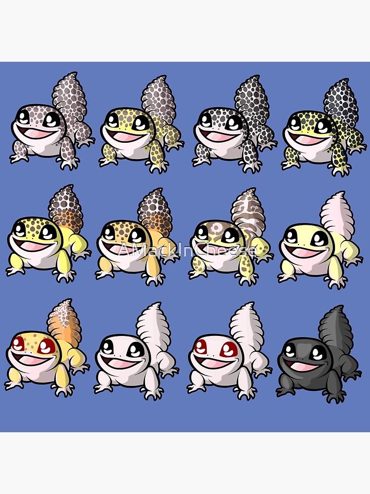 "Chibi Leopard Geckos Designs" Poster for Sale by AMackInCheese | Redbubble