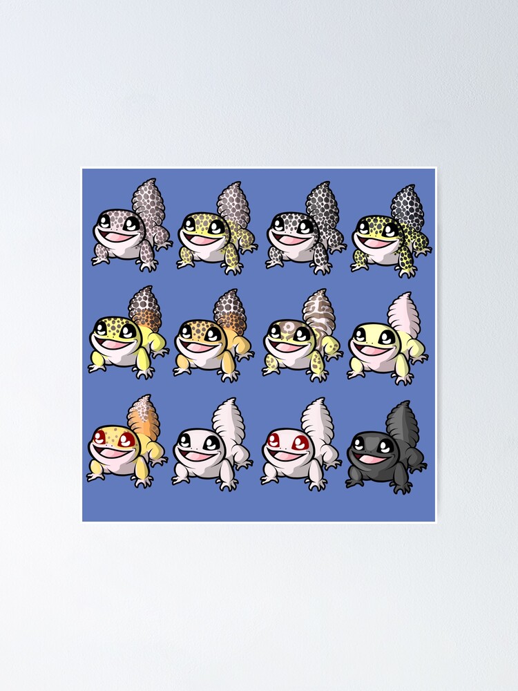 "Chibi Leopard Geckos Designs" Poster for Sale by AMackInCheese | Redbubble