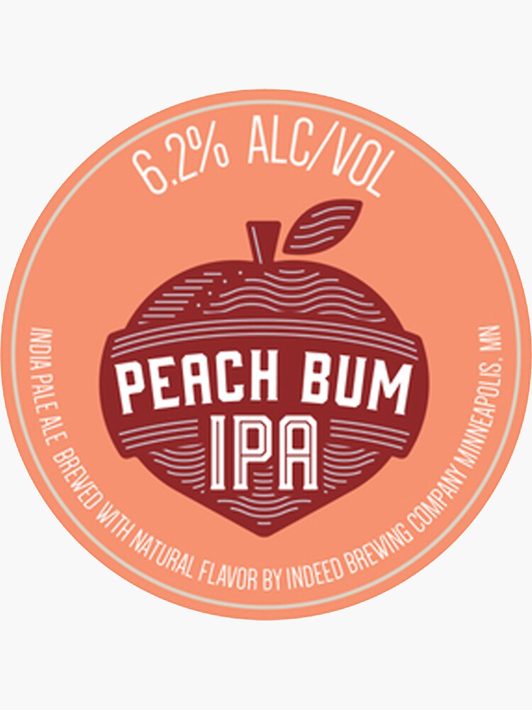 "Peach Bum IPA" Sticker for Sale by ConstantinoTees | Redbubble