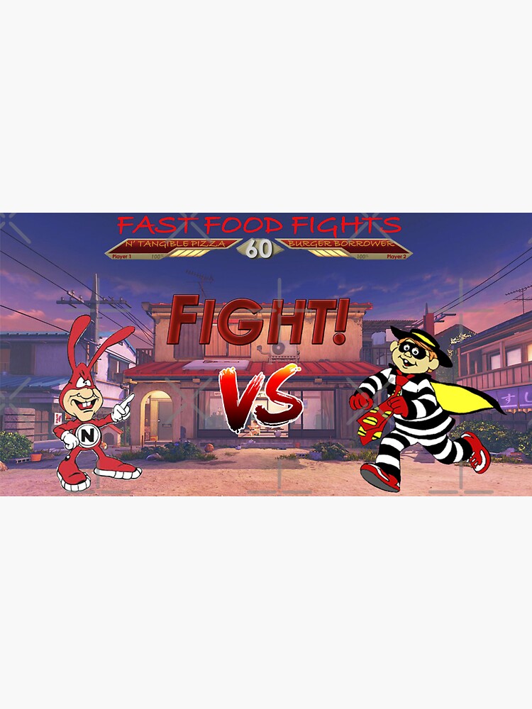 "Fast Food Fights (Neighborhood Beef)" Sticker for Sale by ...