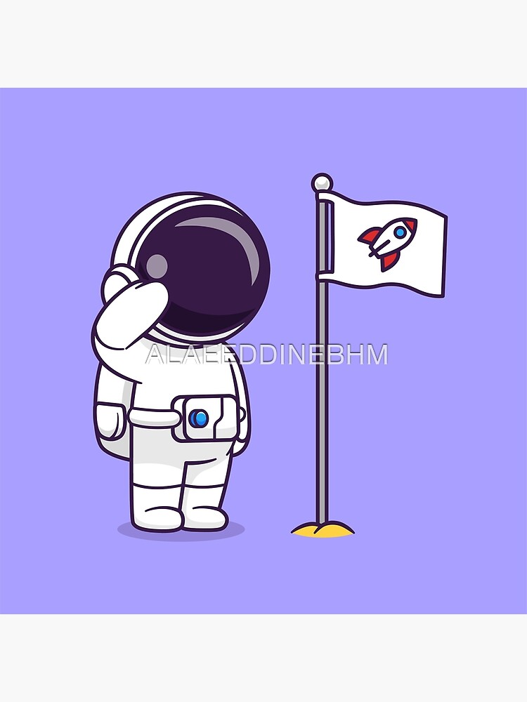"Astronaut respect flag cartoon" Poster for Sale by ALAEEDDINEBHM ...