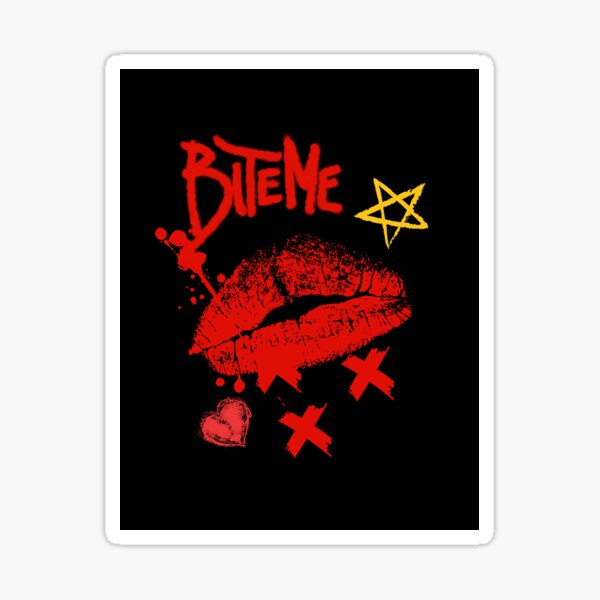 "Bite me grunge goth aesthetic " Sticker for Sale by VirtuStore | Redbubble