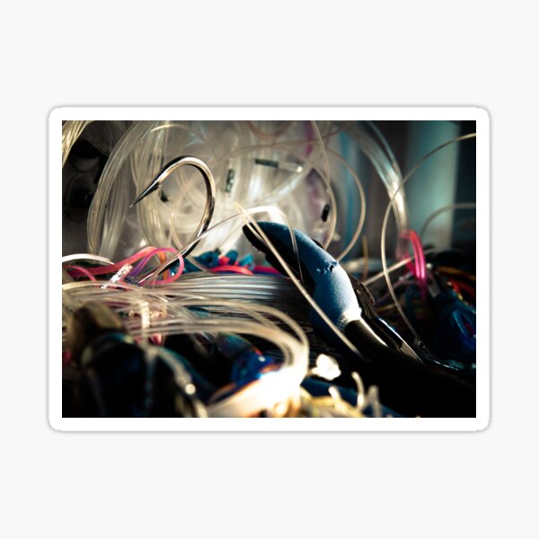 "Hooked" Sticker by BigRedCurlyGuy | Redbubble