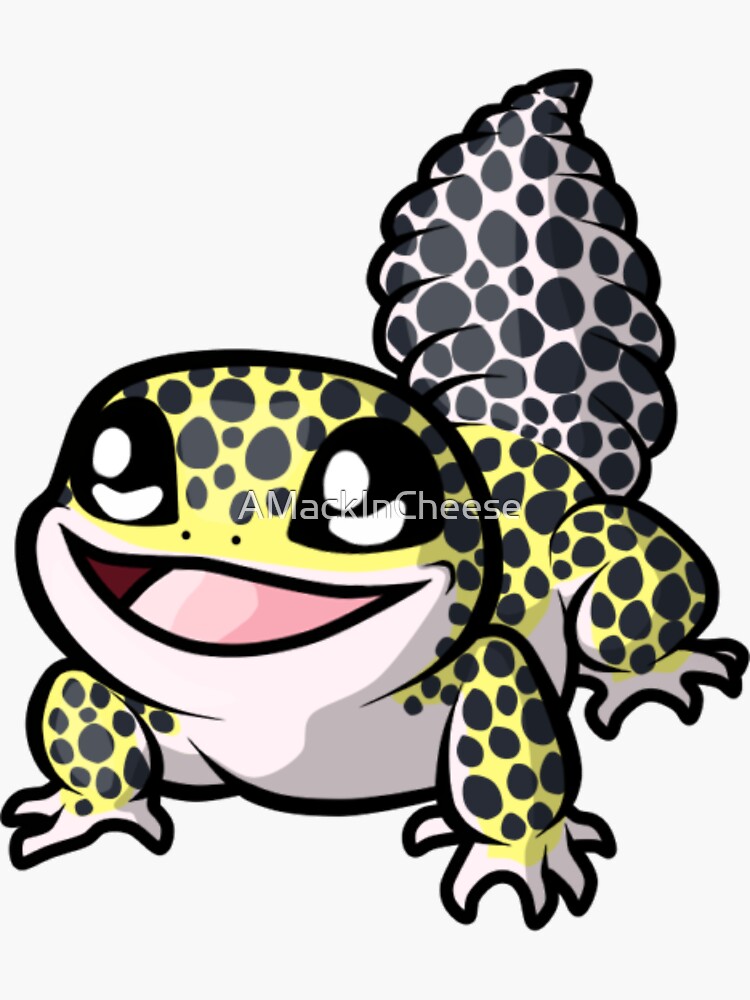 "Chibi Normal Leopard Gecko Design" Sticker for Sale by AMackInCheese ...