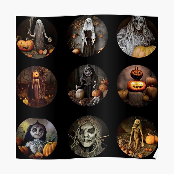 "Ultra Scary Nine Sticker Pack Set Spooky Halloween" Poster for Sale by ...