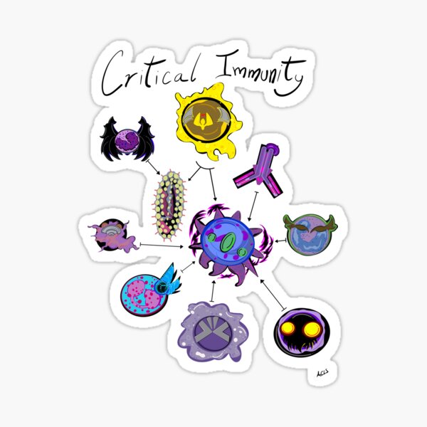 "Critical Immunity " Sticker for Sale by FoxPawPresents | Redbubble