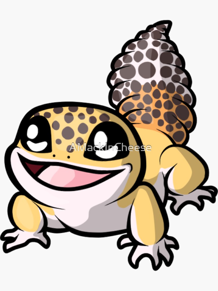 "Chibi Orange Carrot Tail Leopard Gecko Design" Sticker for Sale by ...
