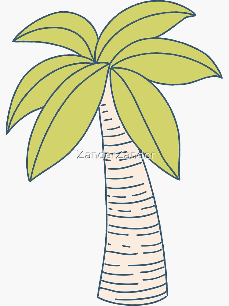 Cute Palm Tree Sticker For Sale By Zanderzander Redbubble