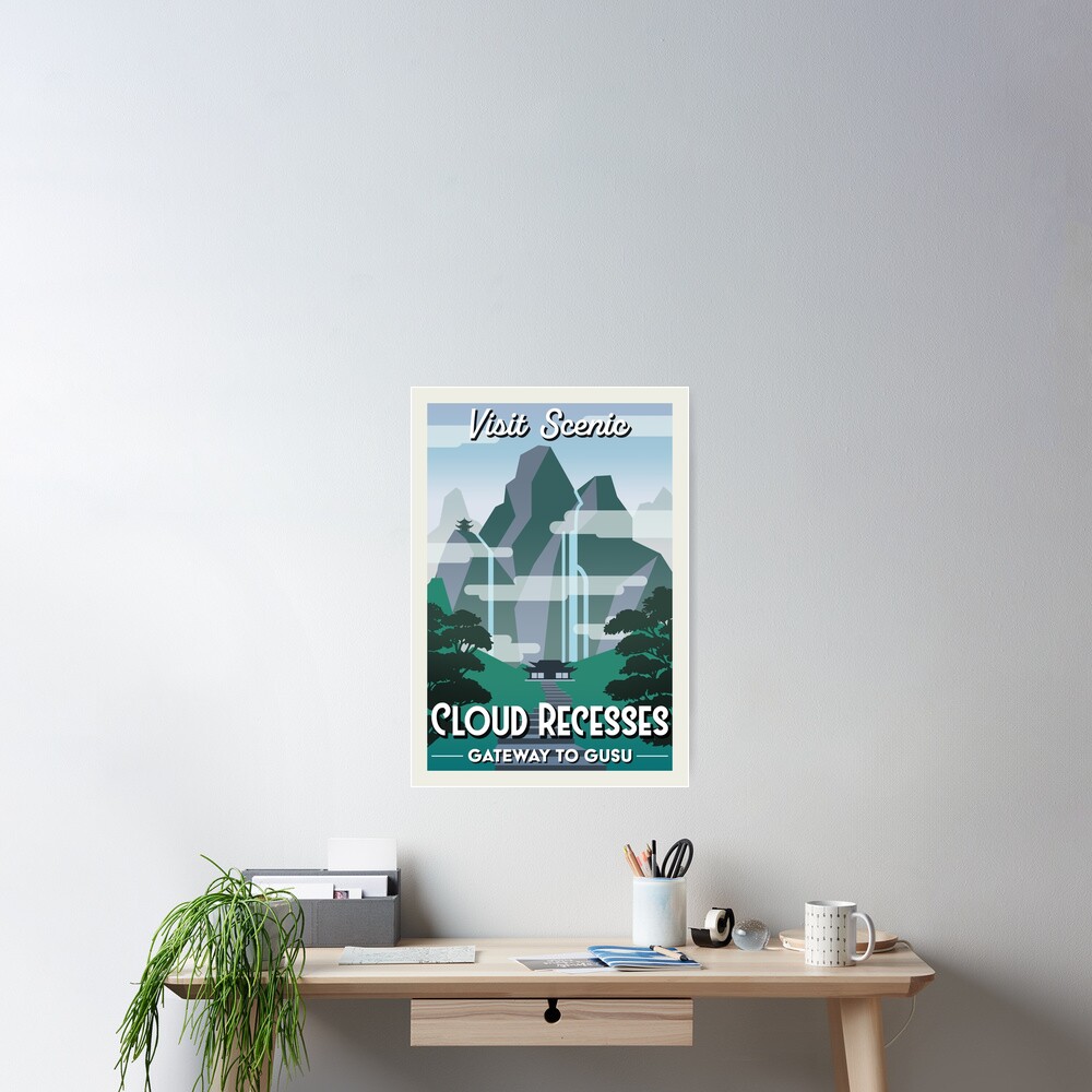 "Cloud Recesses retro travel poster" Poster for Sale by vanarendonk ...