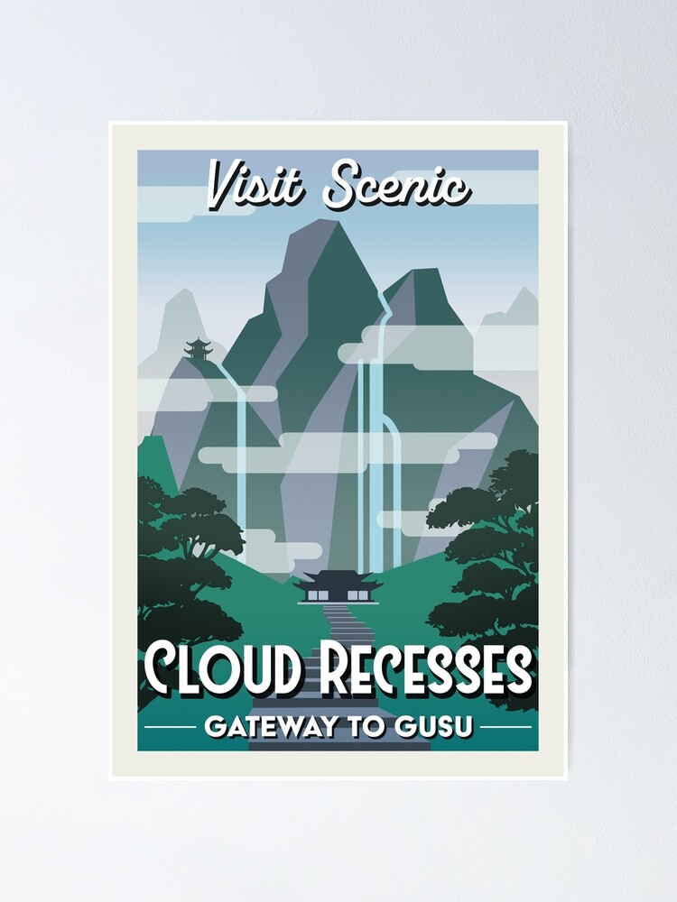 "Cloud Recesses retro travel poster" Poster for Sale by vanarendonk ...