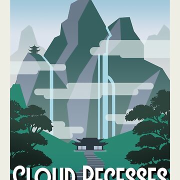 "Cloud Recesses retro travel poster" Sticker for Sale by Antares ...
