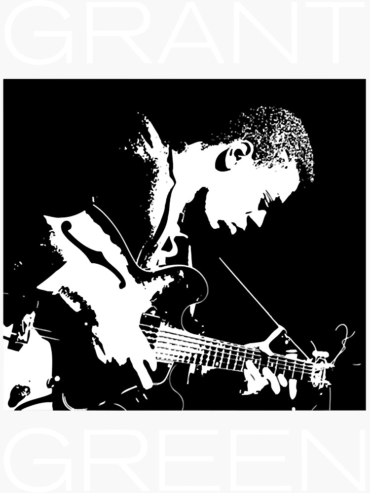 "Tribute to Grant Green - BW4" Sticker for Sale by auer6zb8c | Redbubble