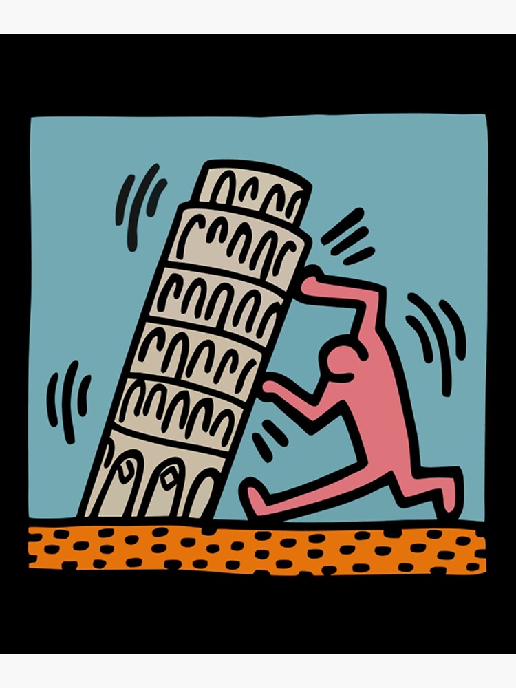 "Keith Haring Pisa Tower 1988 Talking Heads Abstract Pop Art" Poster ...