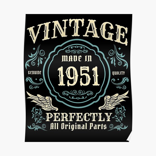 "71 Years Old Awesome Since 1951 It's My 71st Birthday" Poster for Sale ...