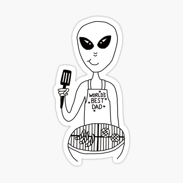 "Alien Dad - Backyard Barbie" Sticker for Sale by Bradman77 | Redbubble