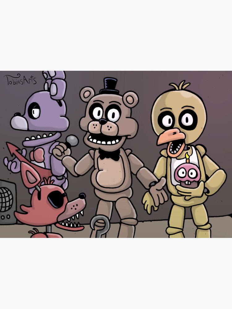 "FNaF 1 Stage" Sticker for Sale by TobiasArts | Redbubble