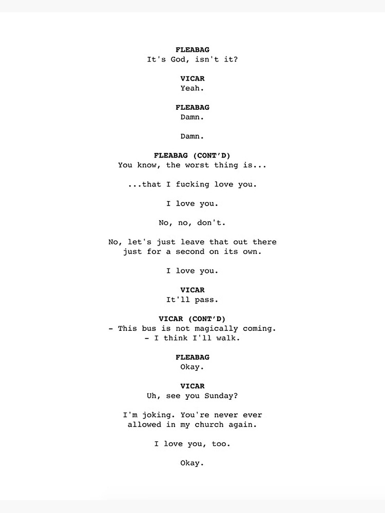 "Fleabag Script Poster " Art Board Print for Sale by jakrikrick | Redbubble