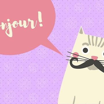 "Bonjour Cat" Sticker for Sale by angcreations | Redbubble
