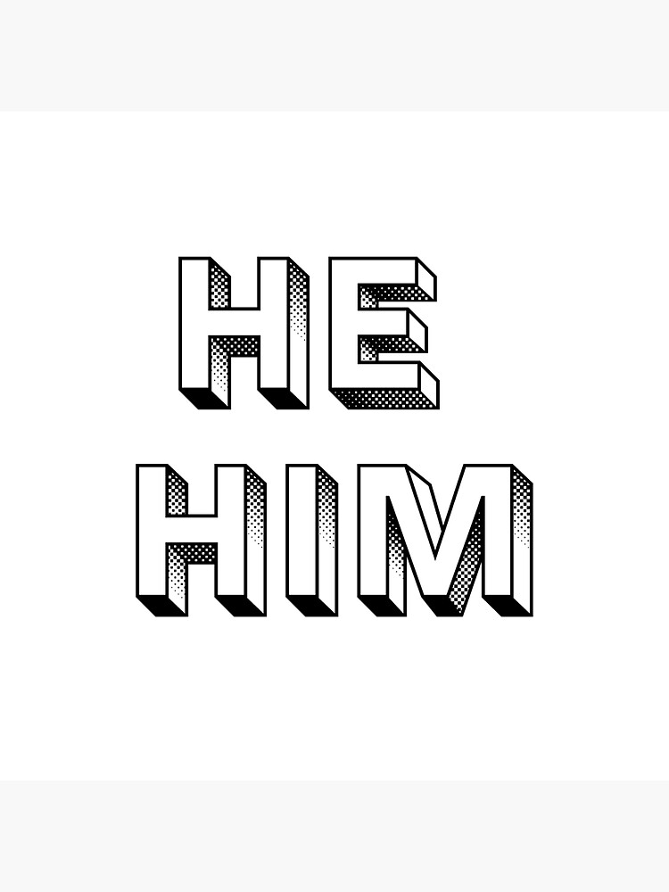 "He Him Pronouns (3D)" Sticker for Sale by Xavier-Milo | Redbubble