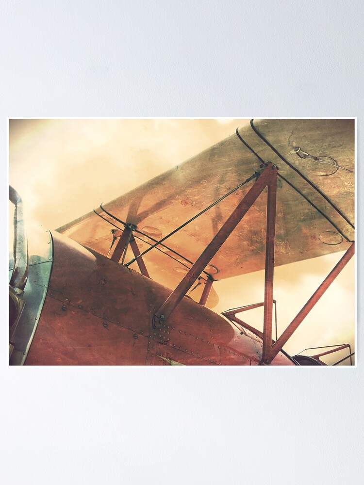 "Red Airplane Antique Biplane" Poster by MelissaReese | Redbubble