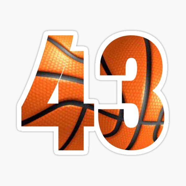 "Basketball Number 43 Sticker" Sticker for Sale by caragcric | Redbubble