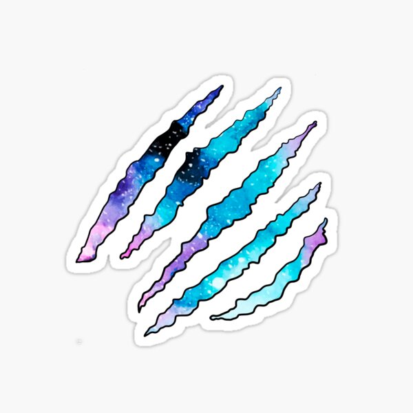"Galaxy Claw Slash" Sticker for Sale by Lady-Lilac | Redbubble