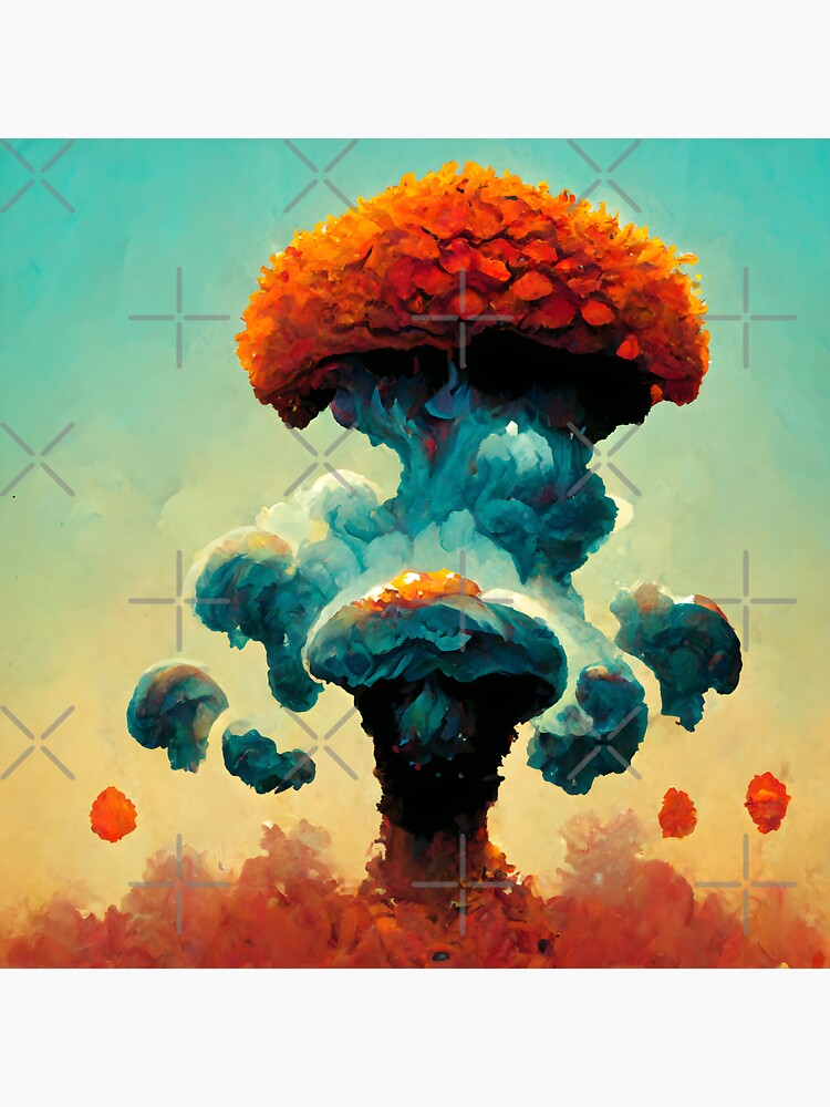 "Mushroom Clouds" Sticker for Sale by Foodcolored | Redbubble