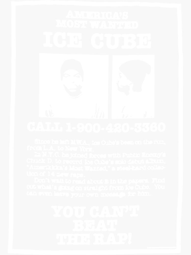 "ice cube - America's Most Wanted" Sticker for Sale by alysiailey ...