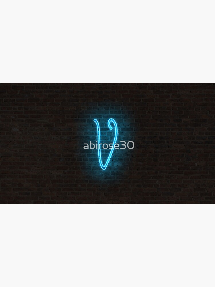 "Blue V Neon Sign" Poster by abirose30 | Redbubble