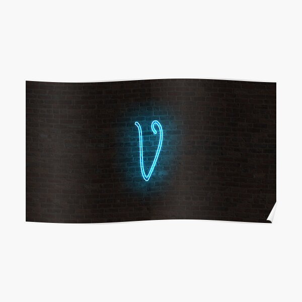 "Blue V Neon Sign" Poster by abirose30 | Redbubble