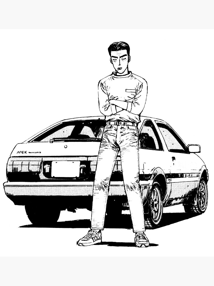 "Initial D Bunta Fujiwara Manga" Photographic Print for Sale by ...